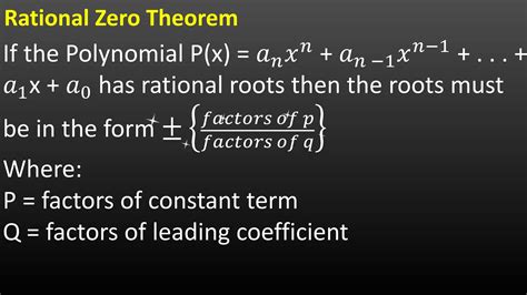 Zero Theorem And Rational Roots Presentation Pdf