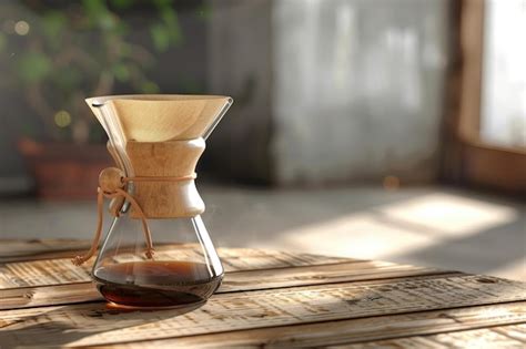 Chemex Pourover Glass Coffeemaker With Package Premium Ai Generated Image