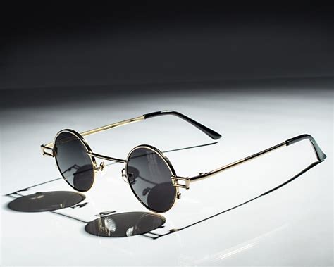Small Steampunk Goth Sunglasses Black Lense Vampire Shades 90s Etsy