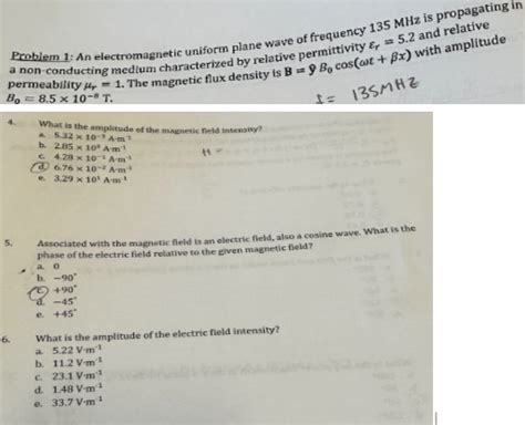 Solved Problem 1 An Electromagnetic Uniform Plane Wave Of