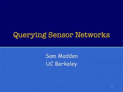 Pdf Querying Sensor Networks · Sensor Net Sample