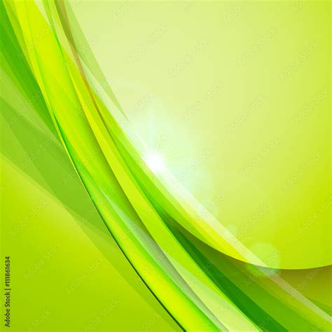 Abstract Green Background Vector Illustration Summer Background Wave