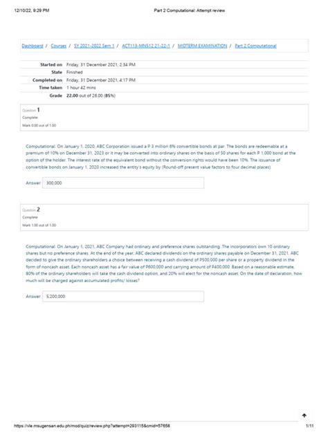copy of part 2 computational midterm exam pdf treasury stock stocks