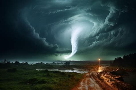 Tornado poderoso uma força da energia feroz e destrutiva da natureza