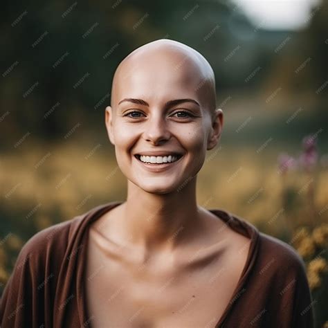 Premium Ai Image Portrait Of A Beautiful Bald Woman Smiling Image