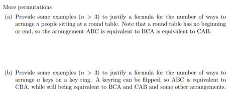 Solved More Permutations A Provide Some Examples N To Chegg