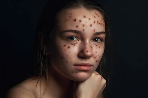 Premium Photo A Young Woman With Bad Skin Skin With A Lot Of Pimples Acne Disease Acne Treatment