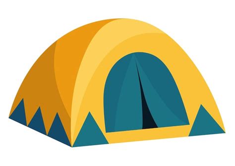 캠핑 텐트 만화 아이콘 스포츠 또는 여행 야외 레크리에이션 및 하이킹 모험을 위한 여행용 천막 하우스 다채로운 캠프장 텐트 쉼터