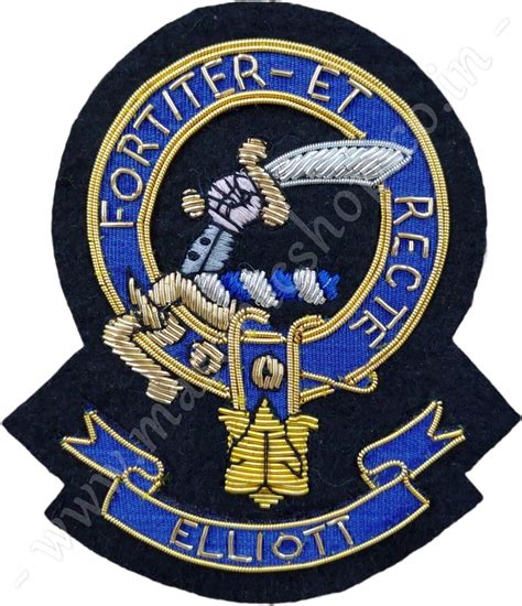 Scottish Clan Crest Badge Hand Embroidered Patch Elliott Ebay In