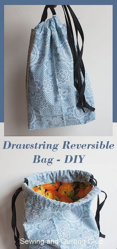15 Easy Steps To Make A Reversible Drawstring Bag Tutorial