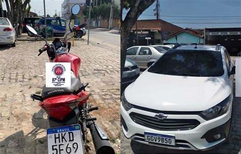 Carro e moto roubados são recuperados pela polícia de Teixeira de
