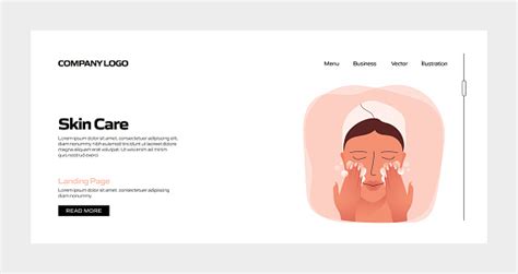 플랫 만화 스타일의 스킨 케어 컨셉 컬러풀 벡터 일러스트레이션 미용 바디 케어 및 화장품 관련 현대 벡터 일러스트 사이트 방문