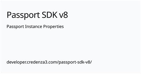 Passport Instance Properties Passport Sdk V