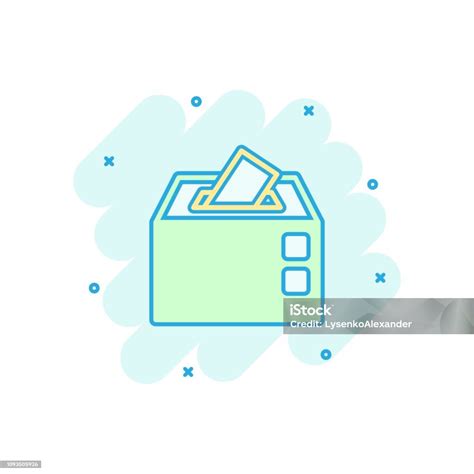 선거 유권자 상자 아이콘 만화 스타일입니다 투표 제안 벡터 만화 그림 그림 선거 투표 비즈니스 개념 스플래시 효과입니다 0명에 대한 스톡 벡터 아트 및 기타 이미지 Istock