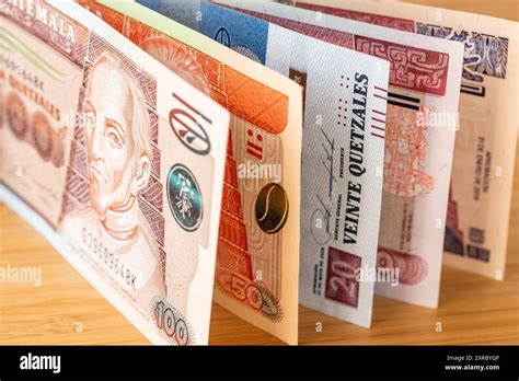 Guatemala Money Banknotes Arranged By Value Financial Economic