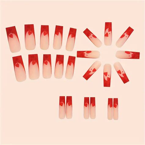 Romantic Style Glossy Press Nails Long Press Nails Temu United Kingdom