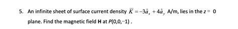 Solved An ﻿infinite Sheet Of ﻿surface Current Density