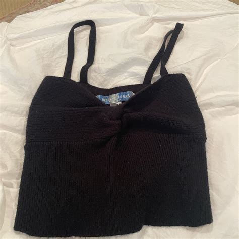 Urban Outfitters Size Xs Ribbed Black Crop Tank Top Depop