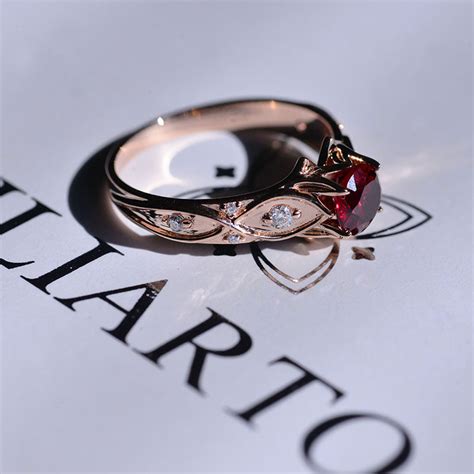 2 Carat Red Ruby Giliarto Gold Engagement Ring