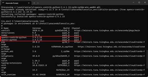 anaconda安装指定版本的opencv 周文豪 博客园