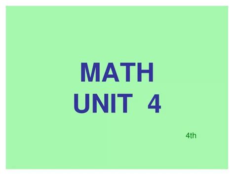 ppt math unit 4 powerpoint presentation free download id 5218323