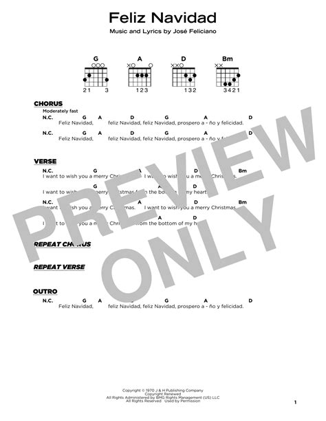 Feliz Navidad By Jose Feliciano Really Easy Guitar Guitar Instructor