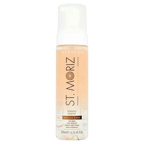 ST. MORIZ Автобронзант – мусс с бесцветной текстурой (светлo-темный ...