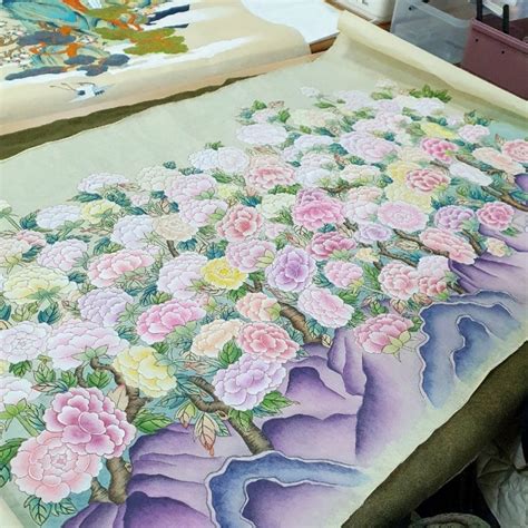 잠실송파민화 모란꽃이 활짝 피었습니다~잠실한국문화센터 민화 민화자격증한국민화협회 송파지회 민화 네이버 블로그