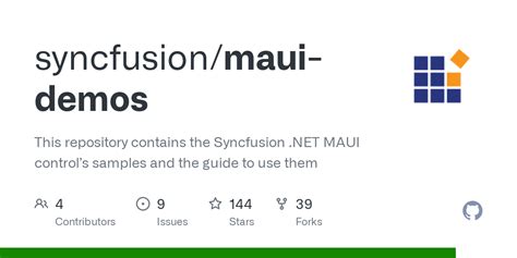 github syncfusion maui demos this repository contains the syncfusion maui control s