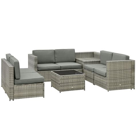 Outsunny Sitzgruppe Gartenmöbel Set Mit Versteckter Stauraum