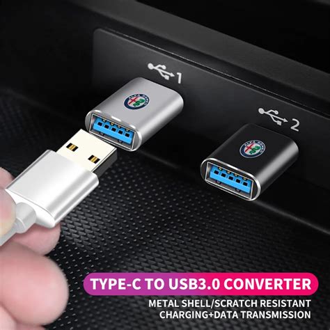 Автомобильный мини конвертер с интерфейсом Type C в Usb 30 адаптер для зарядки Alfa Romeo