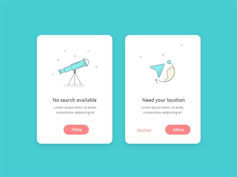 Search Error And Gps Location Permission Mobile Design Inspiration
