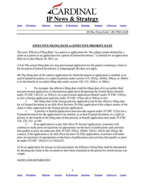Pdf Effective Filing Date Or Effective Priority Date