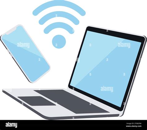 Wireless Technology Devices Poster With Laptop Smartphone And Wifi Internet Connection Symbol
