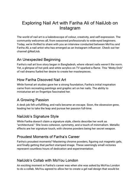 Nail Art Insights With Fariha Ali Pdf