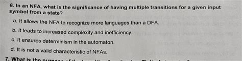 solved in an nfa what is the significance of having