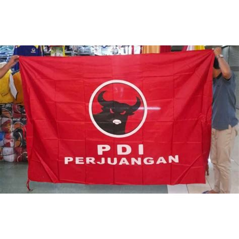 Jual BENDERA PARTAI PDI PERJUANGAN UKURAN 1 5mx225cm Shopee Indonesia