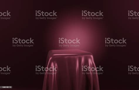빈 또는 빈 직물 또는 천 무대 연단 어두운 배경 빨간색 갈색 색상 디스플레이 배경 그래픽 디자인 3d 일러스트 Premiere