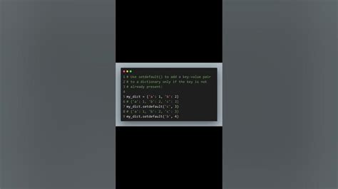 Python Setdefault Python Code Coding Youtube