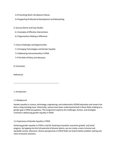 Solution Addressing Gender Equality In Stem Education And Careers