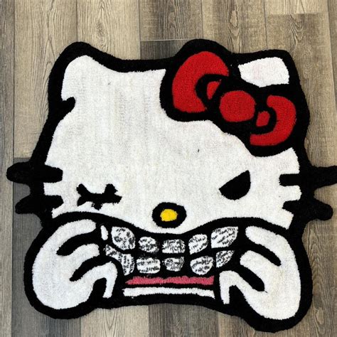 Hello Kitty With Grillz Rug 3 Feet I Make Depop