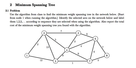 2 Minimum Spanning Tree 2 1 Problem Use The Algorithm Chegg Com