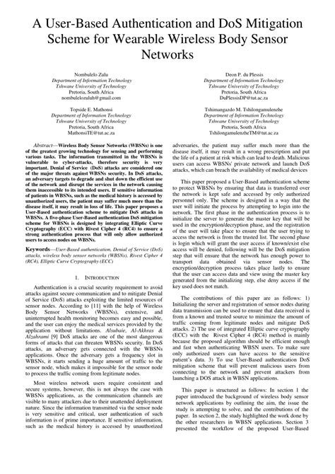 pdf a user based authentication and dos mitigation scheme for