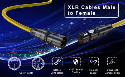 Auxlink Xlr Cables 6ft 6 Pack Xlr Microphone Cable Male Female 6 Color Gold Plated