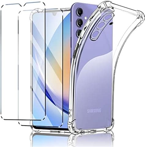 New Teck Coque pour Samsung Galaxy A34 5G 2 Verre Trempé Protection