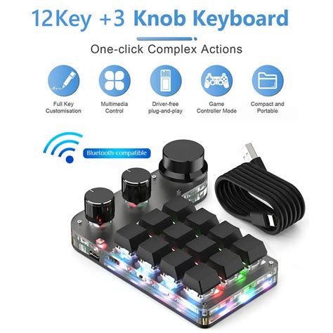 숫자키패드 매크로 키보드 블루투스 무선 넘버패드 프로그래밍 가능한 Diy 기계식 Rgb 1 티몬
