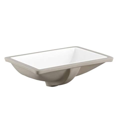 Adrinfly 18 In Undermount Rectangular Bathroom Sink With Concealed Overflow In White Ceramic