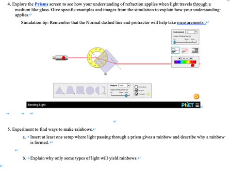 Solved This Lab Uses The Bending Light Simulation From Phet