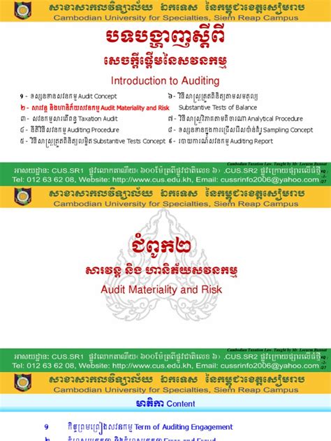 Chapter 2 Audit Materiality And Risk Pdf