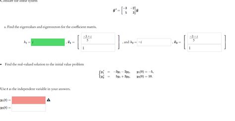 Solved Find The Real Valued Solution To The Initial Value